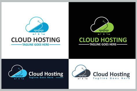Cloud Hosting Logo Design Template 24498643 Vector Art At Vecteezy