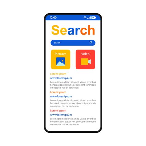 Internet Search Smartphone Interface Vector Template Mobile App Page White Design Layout