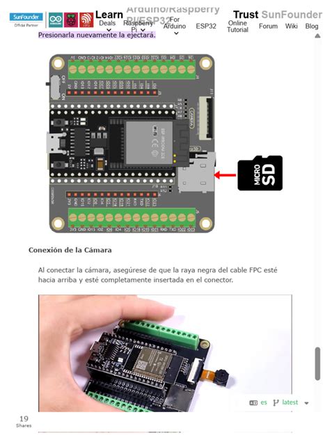 Esp32 Wroom 32e Documentación De Sunfounder Esp32 Starter Kit Pdf