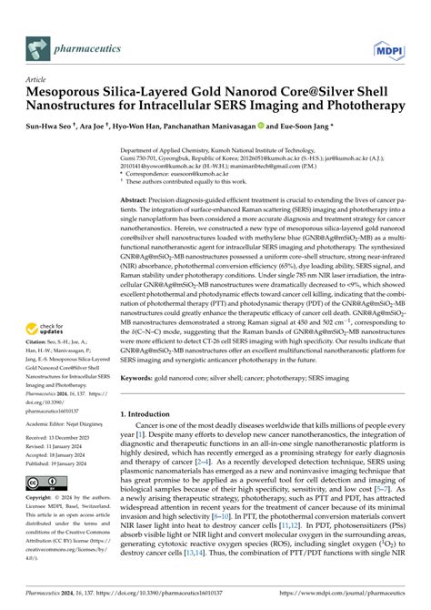 Pdf Mesoporous Silica Layered Gold Nanorod Core Silver Shell Nanostructures For Intracellular