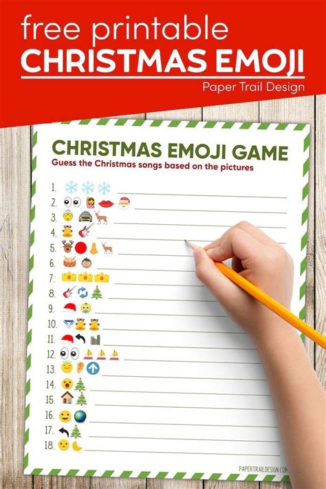Emoji Printable Christmas Game Paper Trail Design Printable Christmas Games Free Christmas