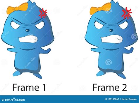 Angry Cute Character Sprite Stock Vector Illustration Of Mobile Cute