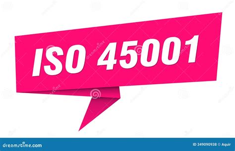 Iso 45001 Banner Iso 45001 Speech Bubble Label Sticker Sign Template Vector Illustration