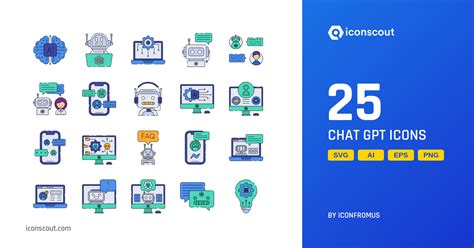 Chat GPT Icon Pack Colored Outline Science Technology Icons SVG PNG ICO Available
