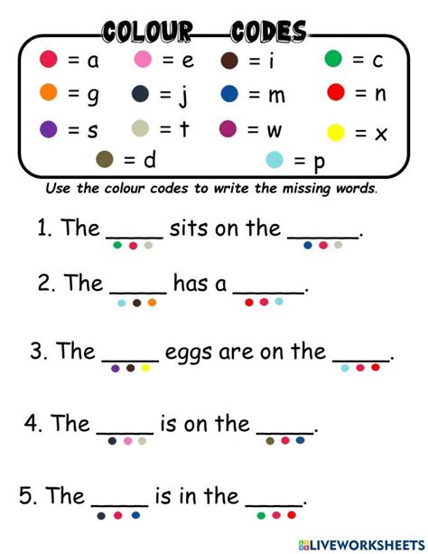 Color Codes Worksheet Live Worksheets Worksheets Library