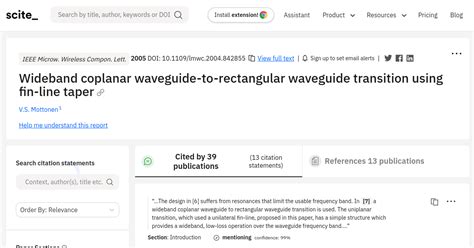 Wideband Coplanar Waveguide To Rectangular Waveguide Transition Using Fin Line Taper Scite