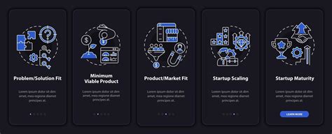 Startup Lifecycle Dark Onboarding Mobile App Page Screen 3329668 Vector Art At Vecteezy