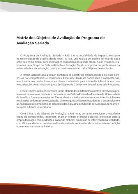 PDF Matriz dos Objetos de Avaliação do Programa de Avaliação