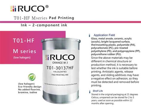 Ruco Inks T01 Hf Series Low Halogen Dm Ruco Ink Introduction Pad