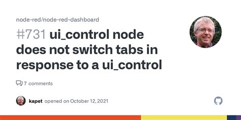 Ui Control Node Does Not Switch Tabs In Response To A Ui Control Issue Node Red Node