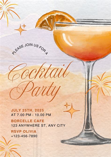 Free To Edit And Print Cocktail Party Invitation Templates Canva
