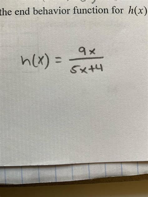 Can Anyone Please Explain To Me How To Find The End Behavior Function For Hx Rcalculus