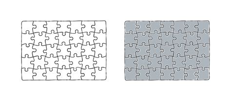 Puzzle Template A Hand Drawn Puzzle Rectangular Puzzle Puzzle For Animation Vector