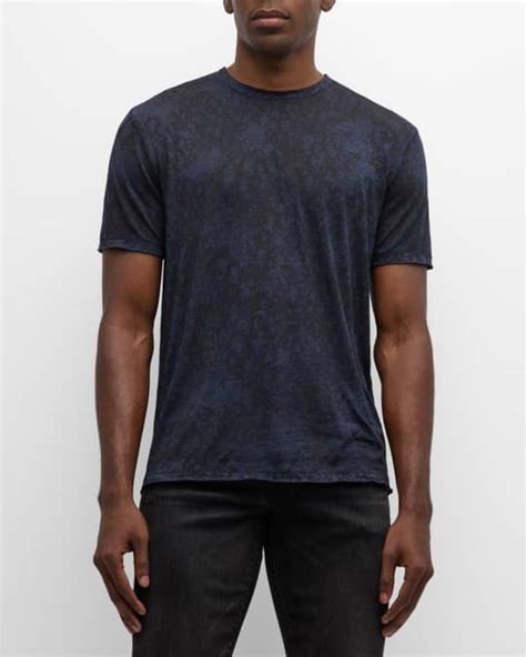 John Varvatos Mens Castillo Burnout Python Print T Shirt Neiman Marcus