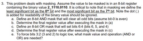 Solved This Problem Deals With Masking Assume The Value Chegg