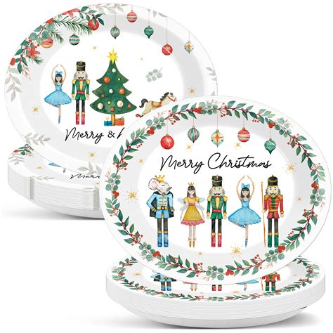 50pcs Nutcrackers Oval Plates 11 Inch Large Christmas