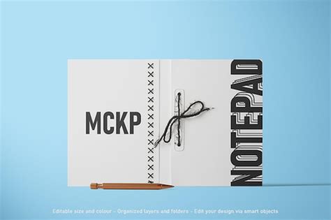 Premium Psd Front View Notebook Note Pad Mockup Editable Background Color And Scene