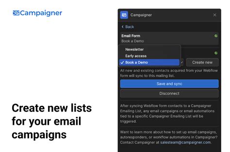 Campaigner Email And Marketing Automation App Webflow Apps