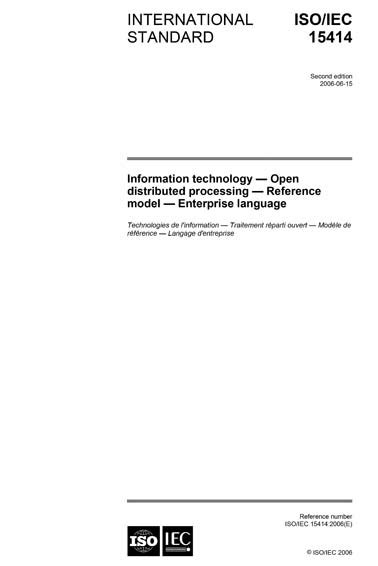 ISO IEC Information Technology Open Distributed Processing Reference Model