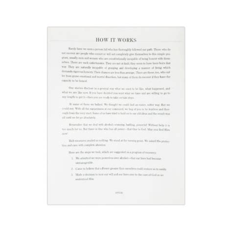 Alcoholics Anonymous Preamble Printable