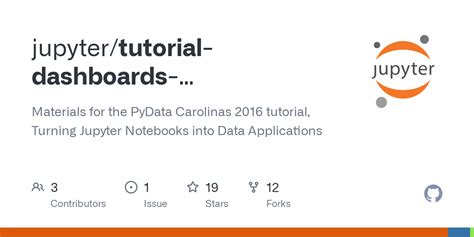 GitHub Jupyter Tutorial Dashboards Declarativewidgets Materials For