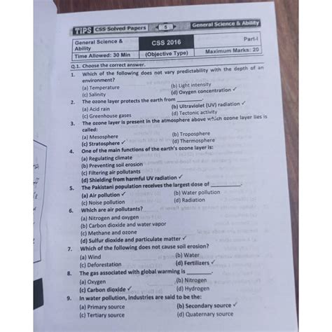 Tips Css Solved Past Papers General Science And Ability Gsa 2016 2024