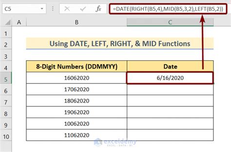 How To Convert 8 Digit Number To Date In Excel 3 Effective Ways