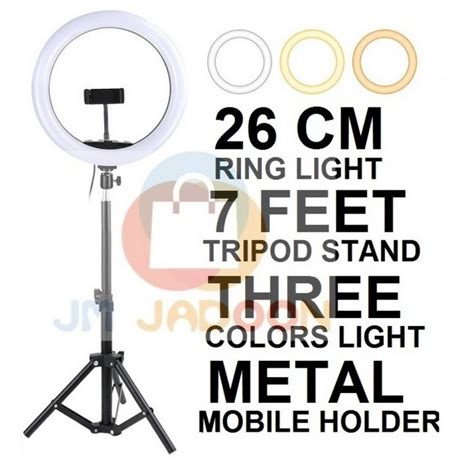 7 Feet Tripod Stand With 26 36 45 Cm Selfie Ring Light For Tiktok Youtube Vlogging