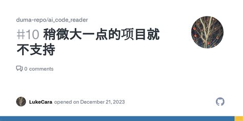 稍微大一点的项目就不支持 · issue 10 · duma repo ai code reader · github