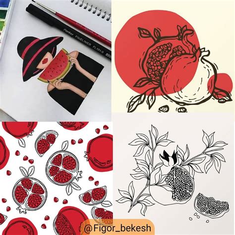 نقاشی شب یلدا برای مدرسه و معلم