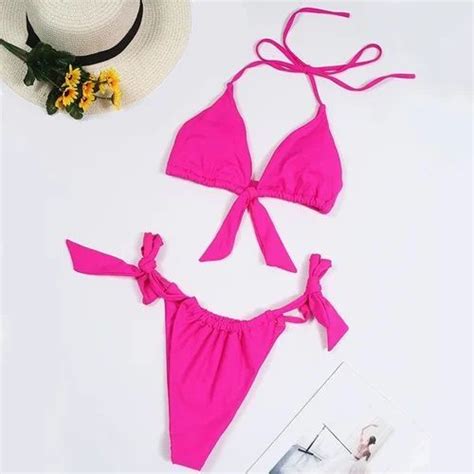 Split Swimsuit Women Multicolor Bikini Halter Neck Tie Big Breasts At Rs 2499 Bikini Set For