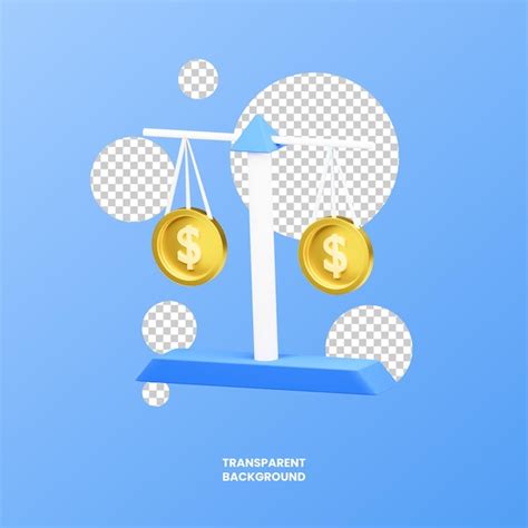 Premium PSD D Illustration Coin Scales Object
