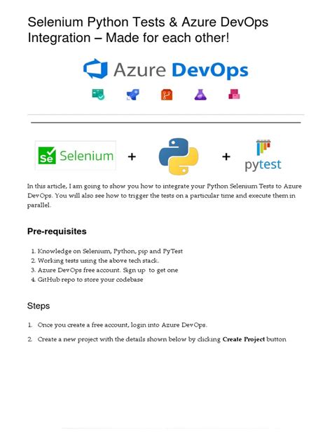 Selenium Python Test Integration With Devops 1664819163 Pdf Business