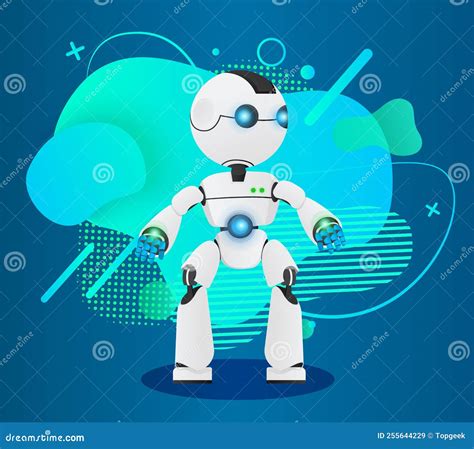 Futuristic Humanized Robot At Abstract Background Artificial Intelligence Realistic Android