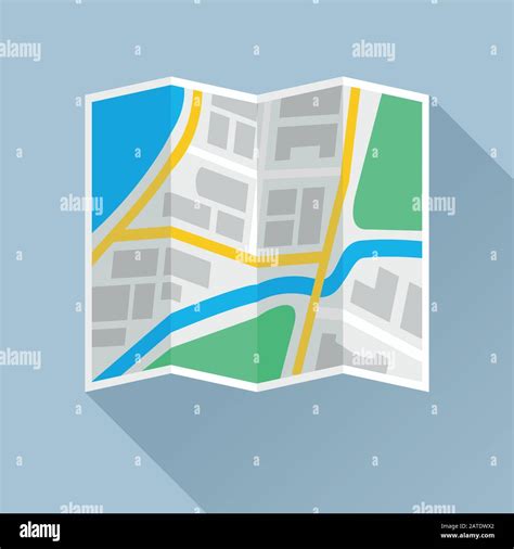 Folding City Map Colored Flat Icon Vector Eps8 Illustration Stock Vector Image And Art Alamy