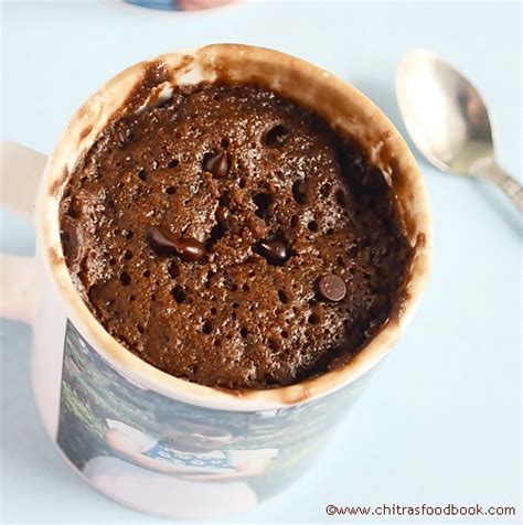 One Minute Eggless Chocolate Mug Cake Recipe In Microwave Chitras Food Book