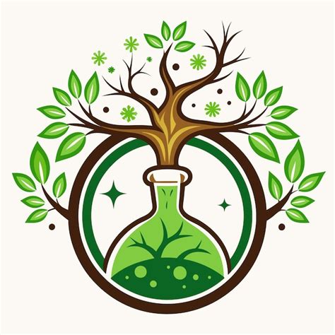 Potion Tree Logo Design Vector On White Background Premium Ai