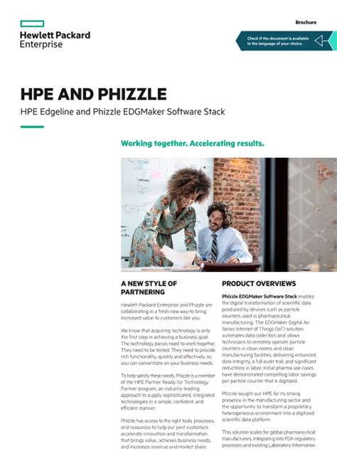 Hpe And Phizzle Hpe Edgeline And Phizzle Edgmaker Software Stack Brochure