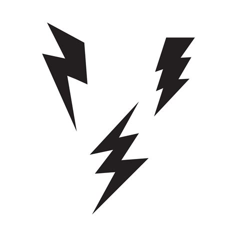 Lightning Bolt Icons Set Isolated On White Background Black Flash