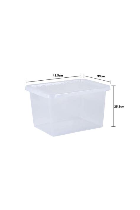 Storage Wham Crystal 5 X 25l Stackable Plastic Storage Boxes With Lids Clear Wham
