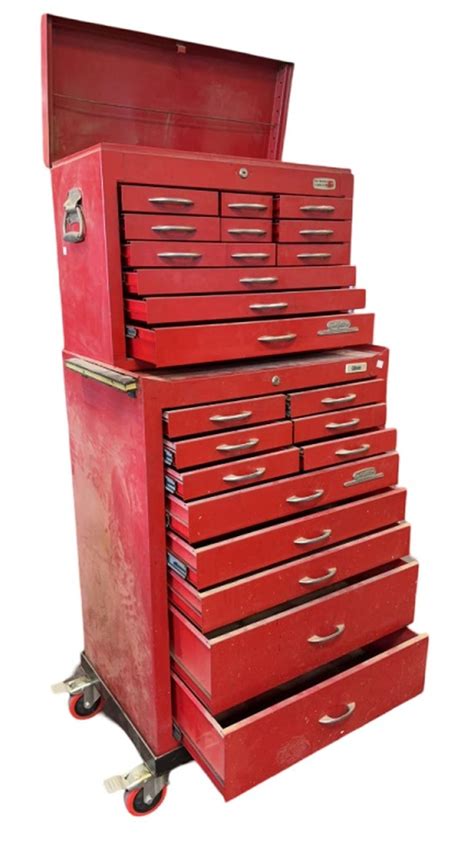 Lot 2 Pc Rolling Stack Dayton Tool Box 23 Drawers