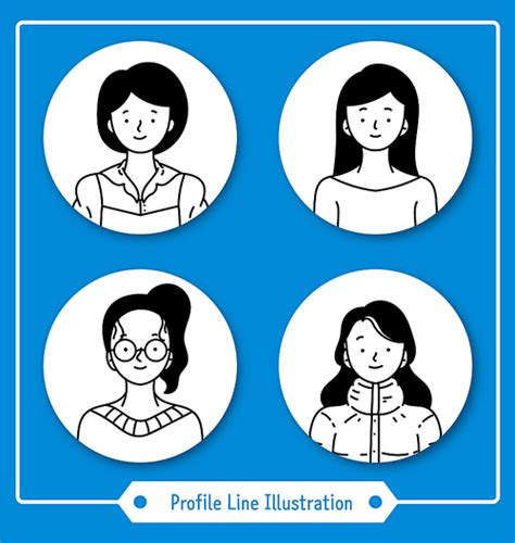 유토이미지 프로필 라인 일러스트여자04