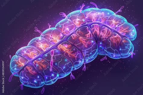 The Structure Of A Mitochondrion Showing Outer Membrane Inner Membrane Cristae And Matrix