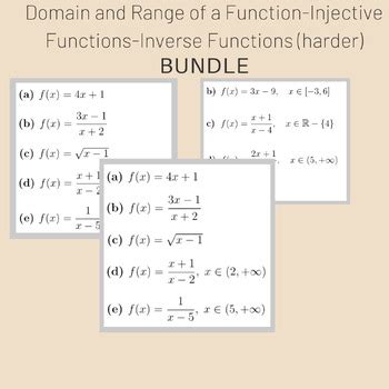 Domain And Range Of A Function Injective Functions Inverse Functions