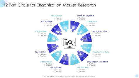 12 Part Circle For Organization Market Research Presentation Graphics