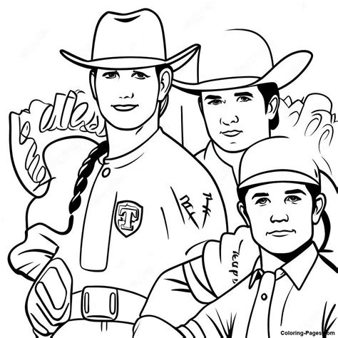 Texas Rangers Team Spirit Coloring Page Coloring