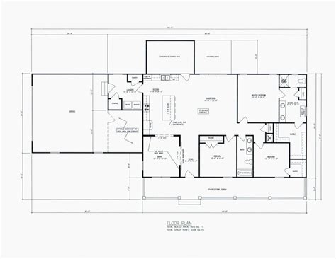 Simple 3 Bedroom 2 Bath House Plan Floor Plan Farmhouse Great Layout
