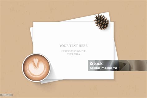 평면 위치 평면도 우아한 흰색 구성 종이 소나무 콘 및 커피 크 래 프 트 배경 0명에 대한 스톡 벡터 아트 및 기타 이미지 0명 계절 과일 Istock