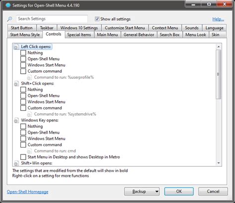 Checkboxes Not Visible In Open Shell Settings Window When Using Win7 Aero Theme For Windows 10