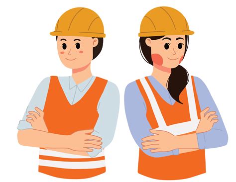 Man And Woman Engineer With Uniform And Safety Hat Illustration 9572020 Vector Art At Vecteezy
